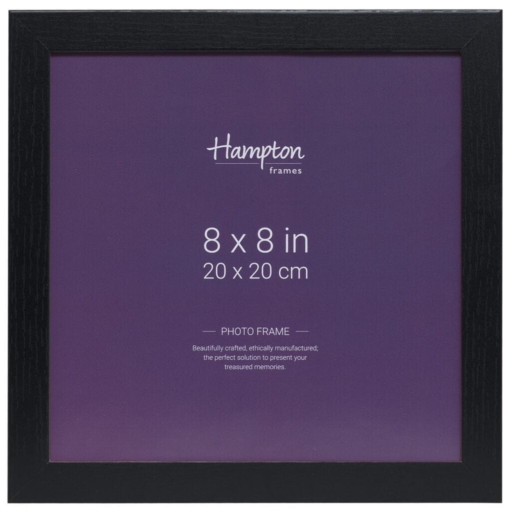 OXFORD Black 8x8 (20x20cm) Square Photo Picture Frame - Hampton Frames ...