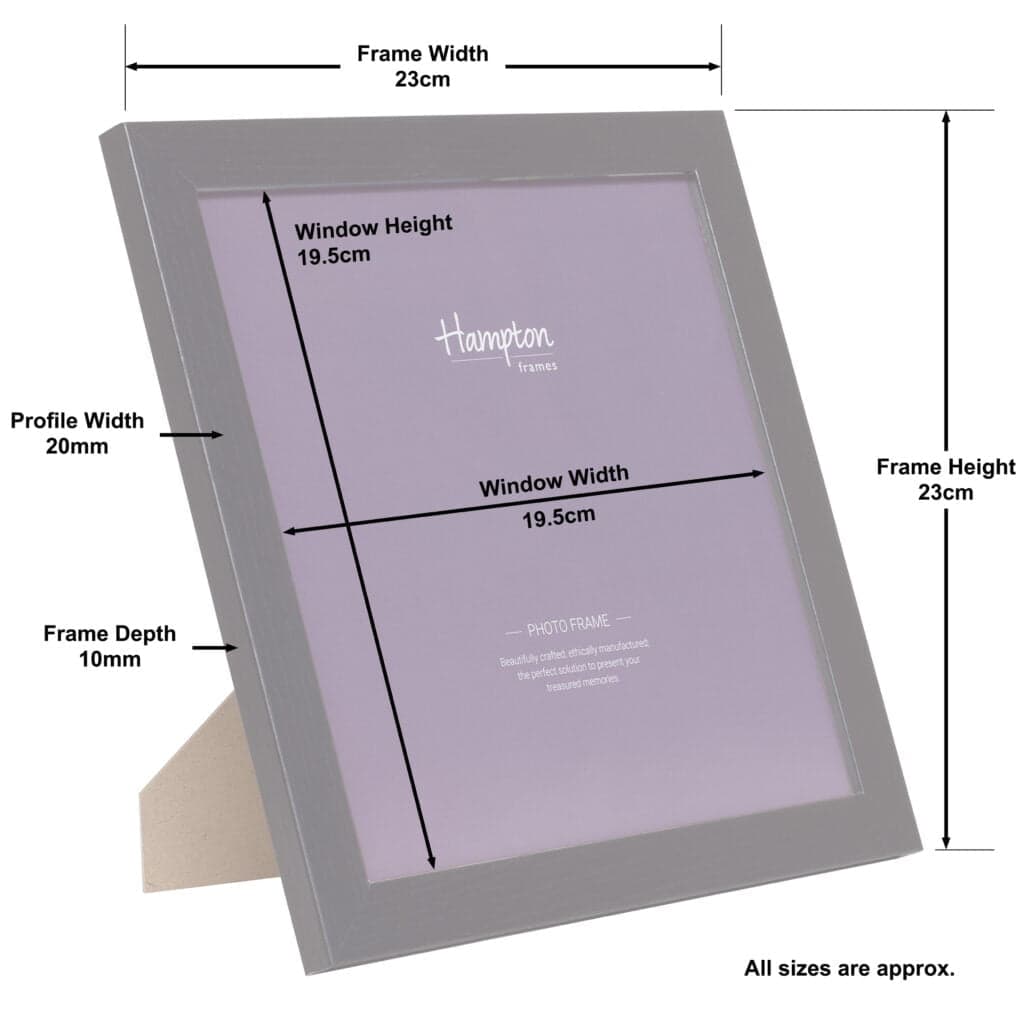 OXFORD Black 8x8 (20x20cm) Square Photo Picture Frame - Hampton Frames ...