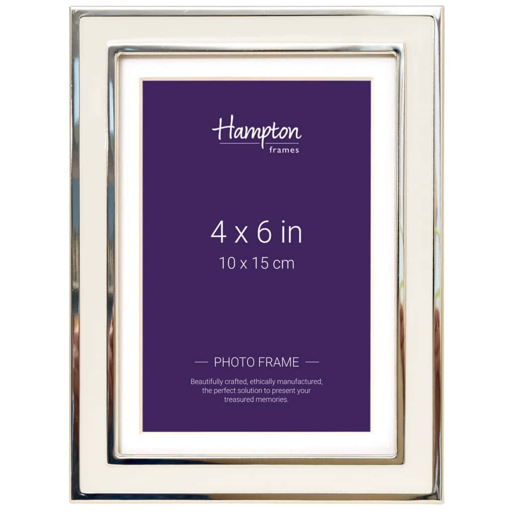 Isabel 4x6 Silver & White with mount - Hampton Frames Retail